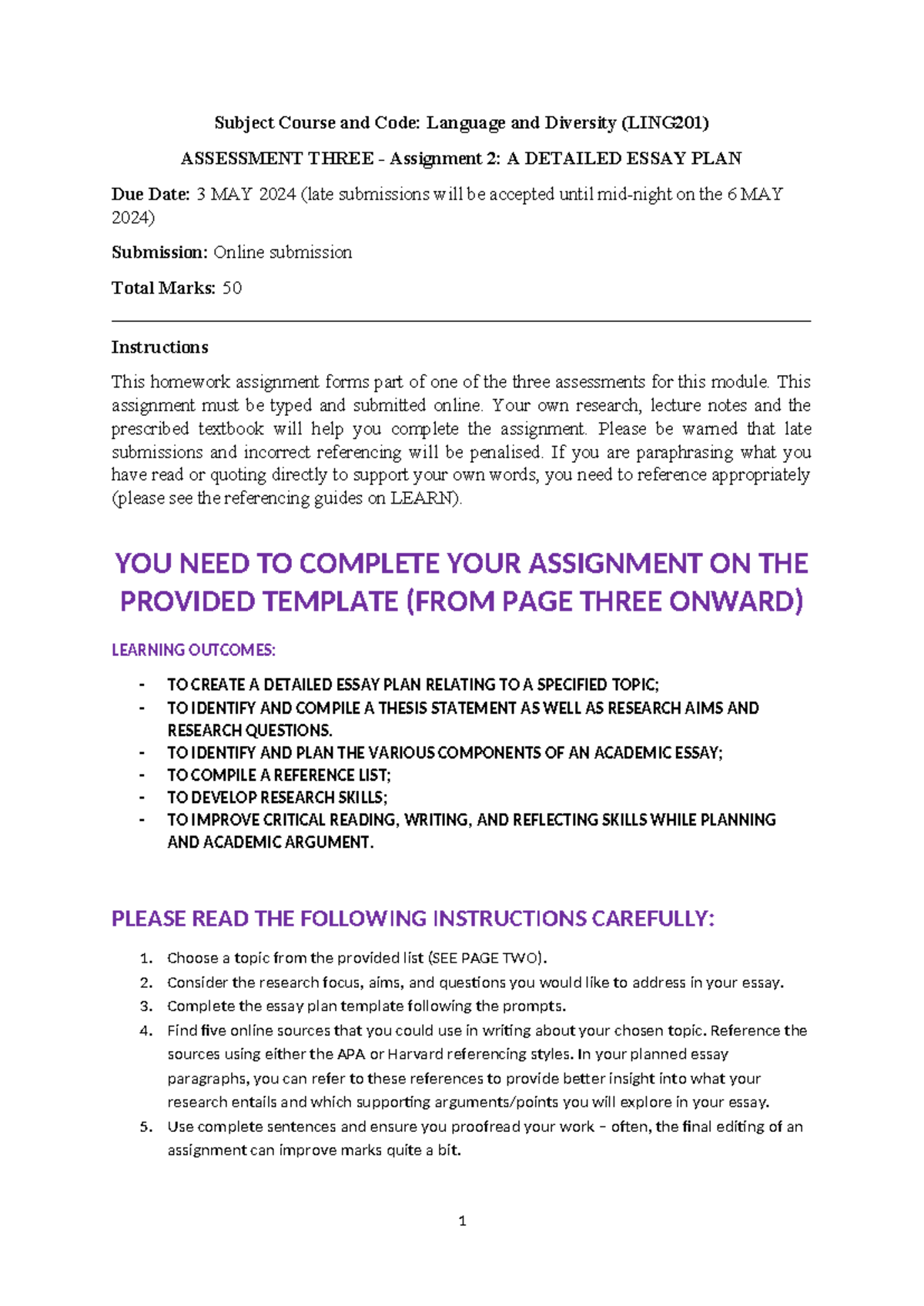 TIPS FOR Assessment 3 STEP BY STEP Guide - Subject Course and Code ...