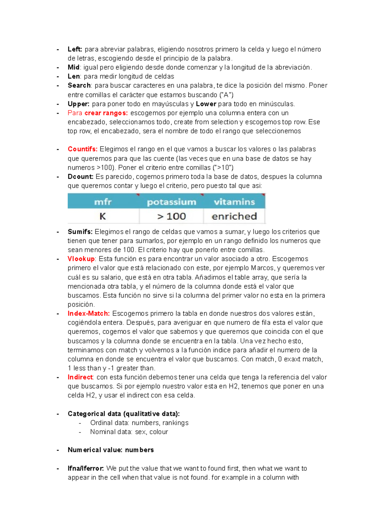 Tecnicas DE Analisis - Las formulas mas importantes y sus descripcion ...