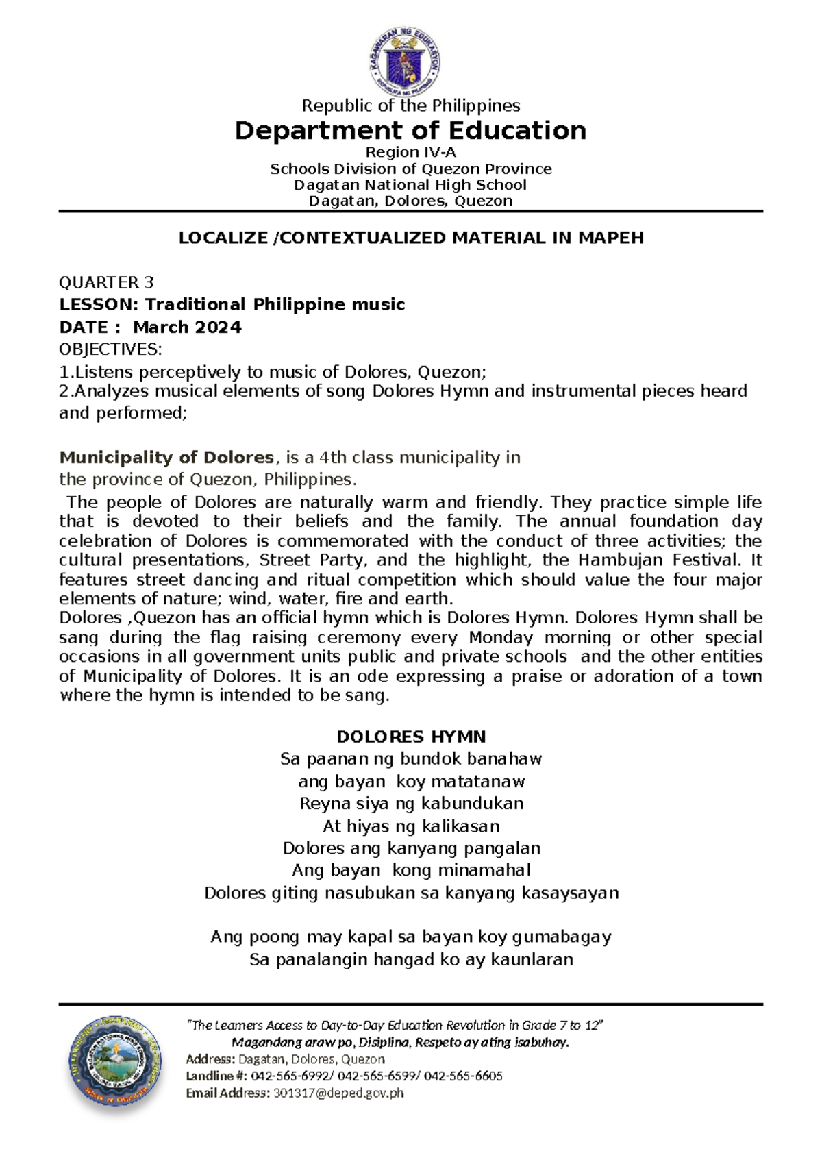 Localized-music - useful - “The Learners Access to Day-to-Day Education ...