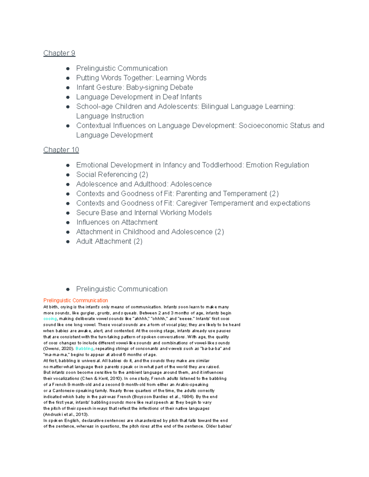 Kuther, 2nd Chapter 9,10 - Chapter 9 Prelinguistic Communication ...