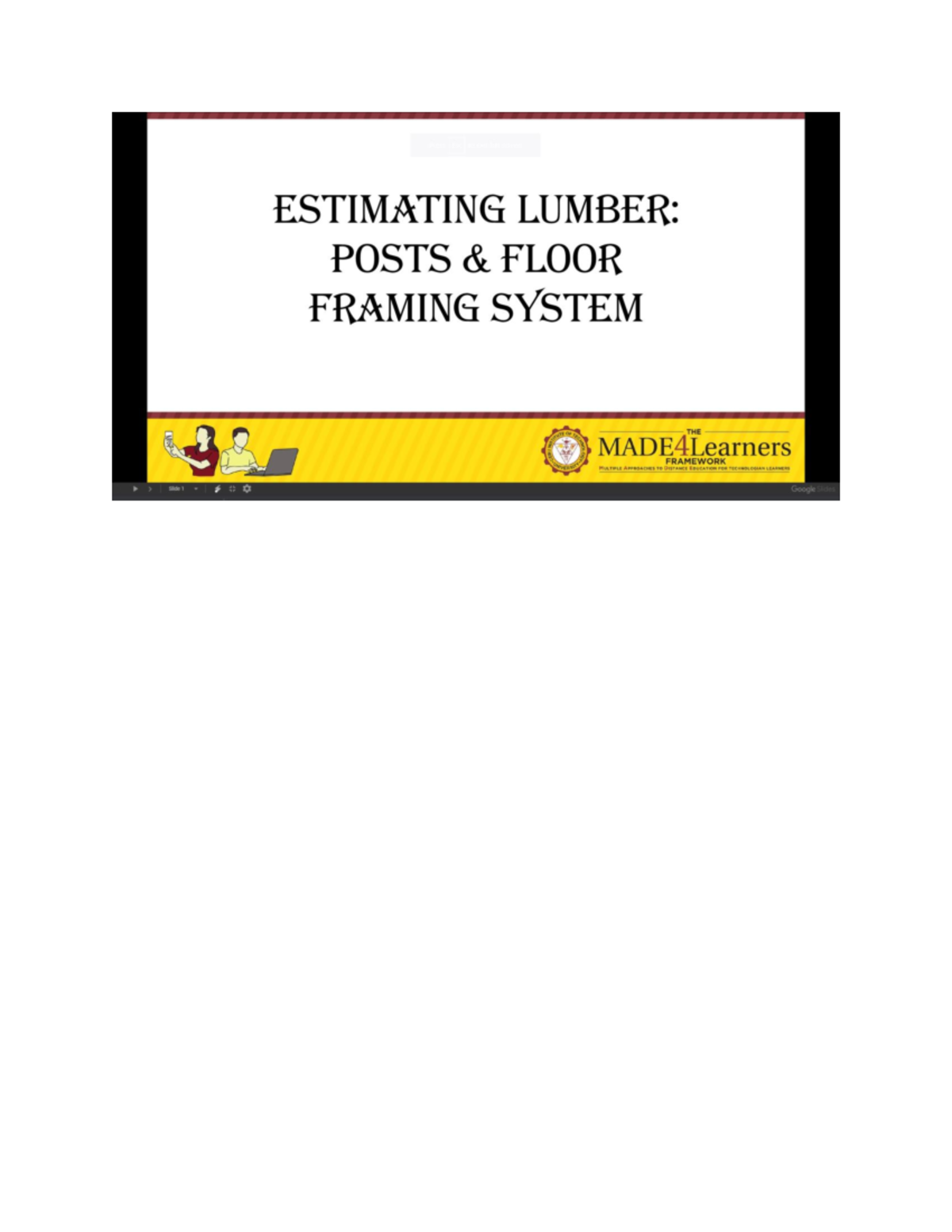 Estimating Lumber POST AND Floor - Building Technology - Studocu