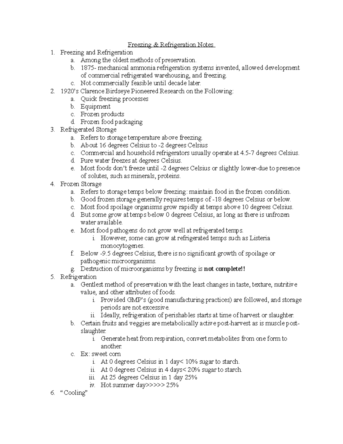 Freezing and Refrigeration Notes - Freezing & Refrigeration Notes ...