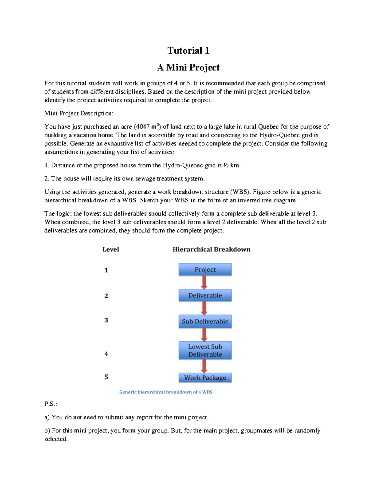 Tutorial 1 - Mini Project - Tutorial 1 A Mini Project For this tutorial students will work in ...