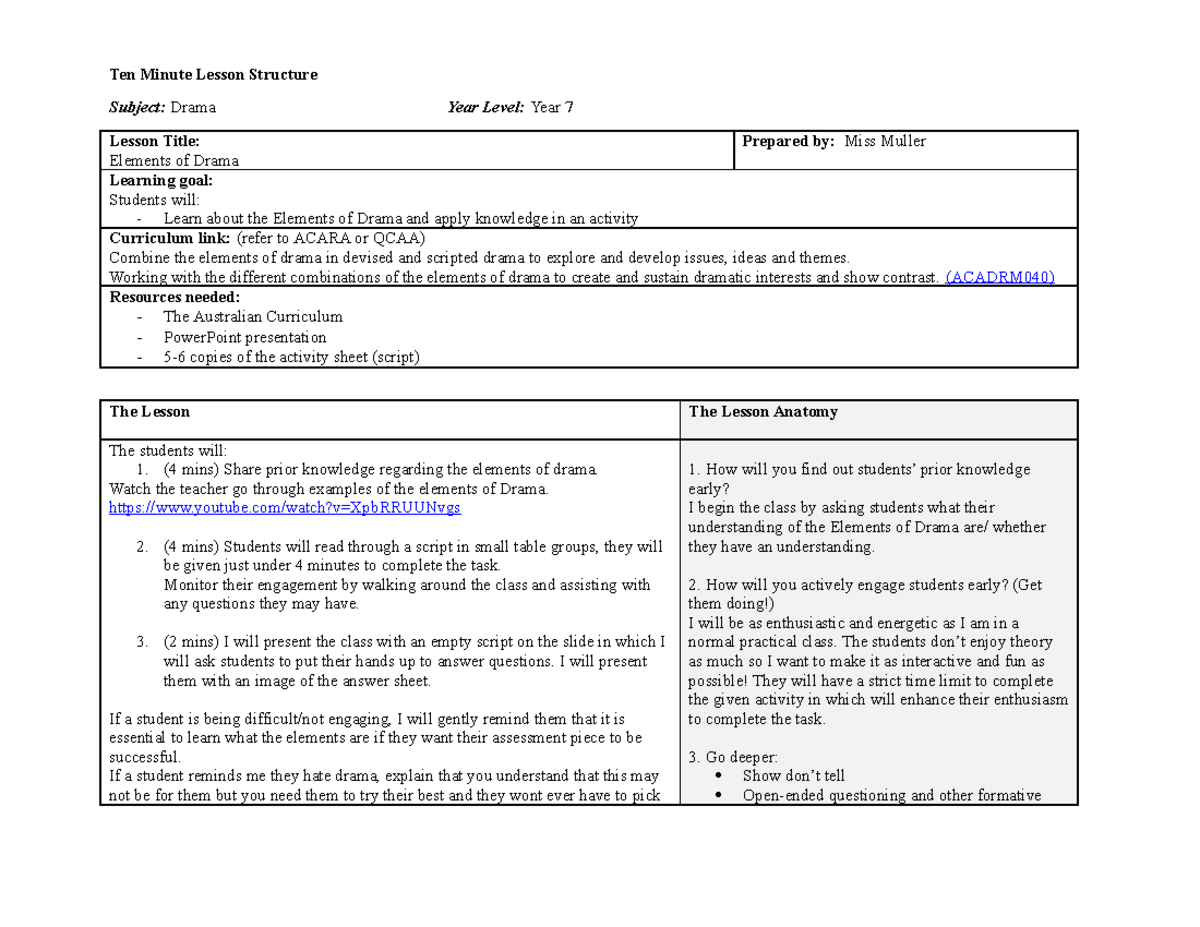 Acadrm 040 - Johanna is my teacher. - Ten Minute Lesson Structure ...