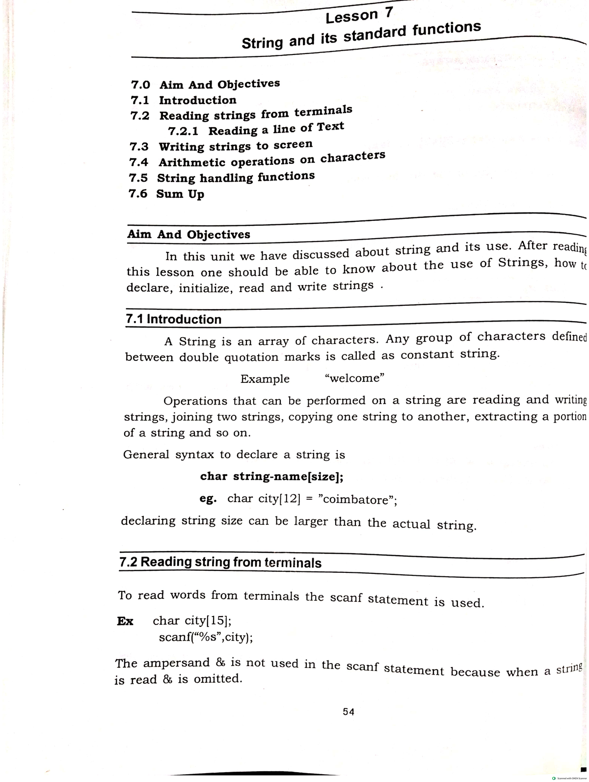 STRING AND STANDARED FUNCTIONS - Bachelor of Computer Application - Studocu
