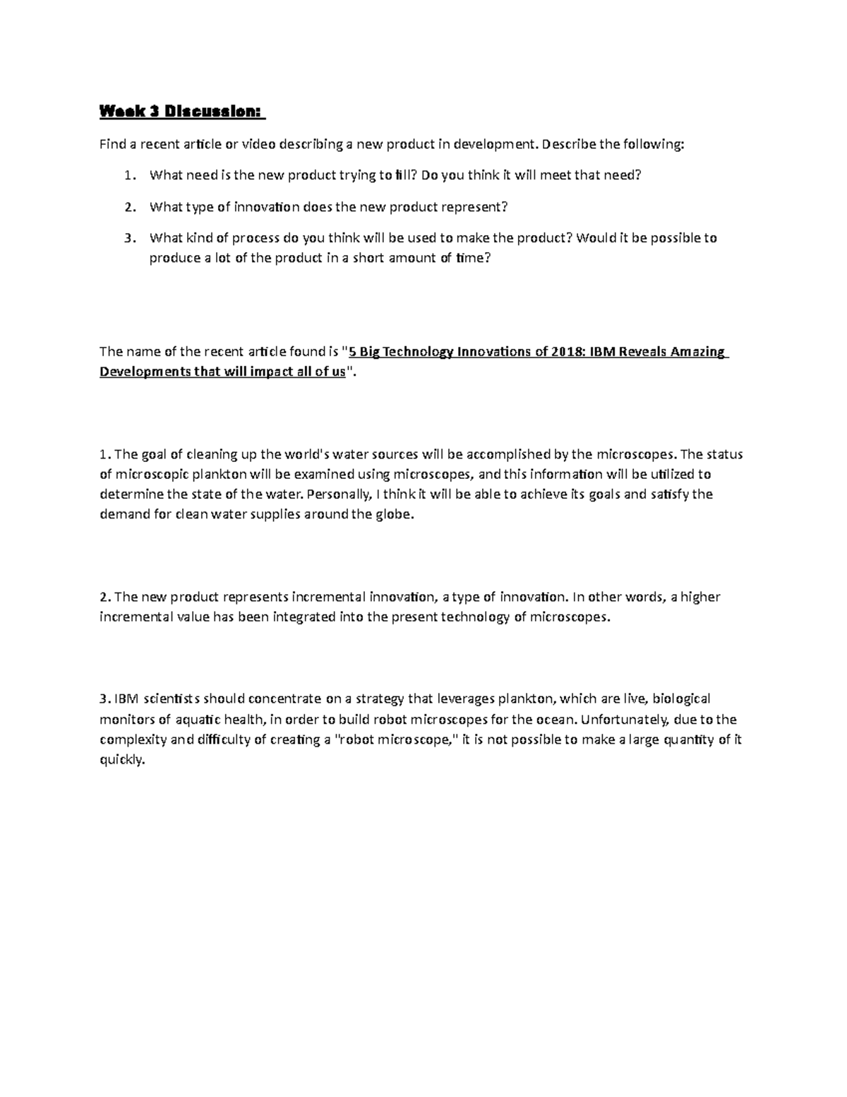 Week 3 Discussion - Instructor - Kathleen Thompson - Week 3 Discussion ...
