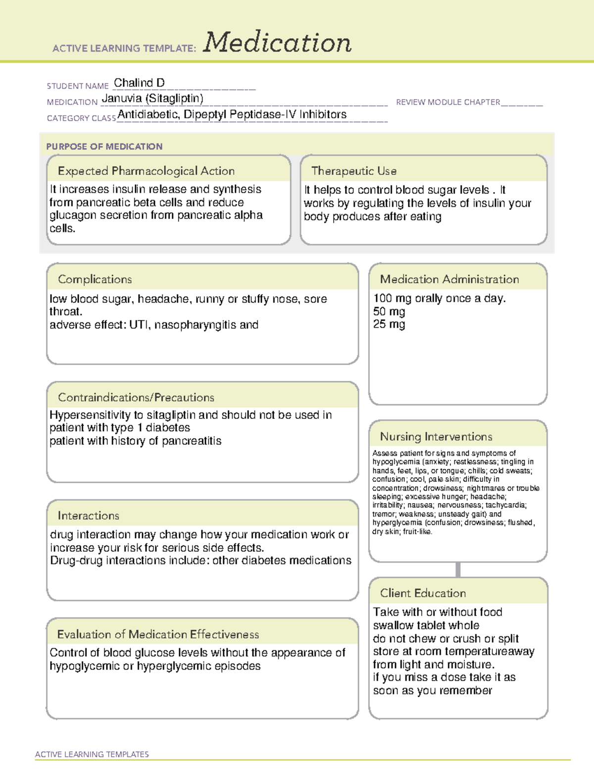 Januvia- Dipeptidyl Peptidase 4 inhibitors - ACTIVE LEARNING TEMPLATES ...