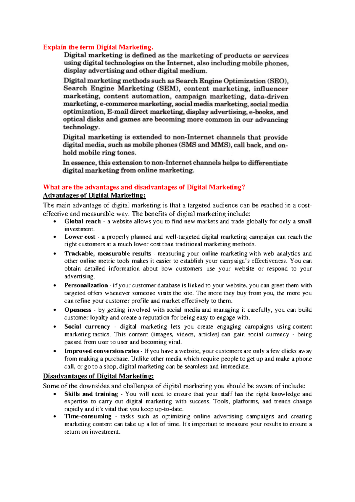 Unit 1 Digital - Complete detailed notes on D&SMM - Explain the term ...
