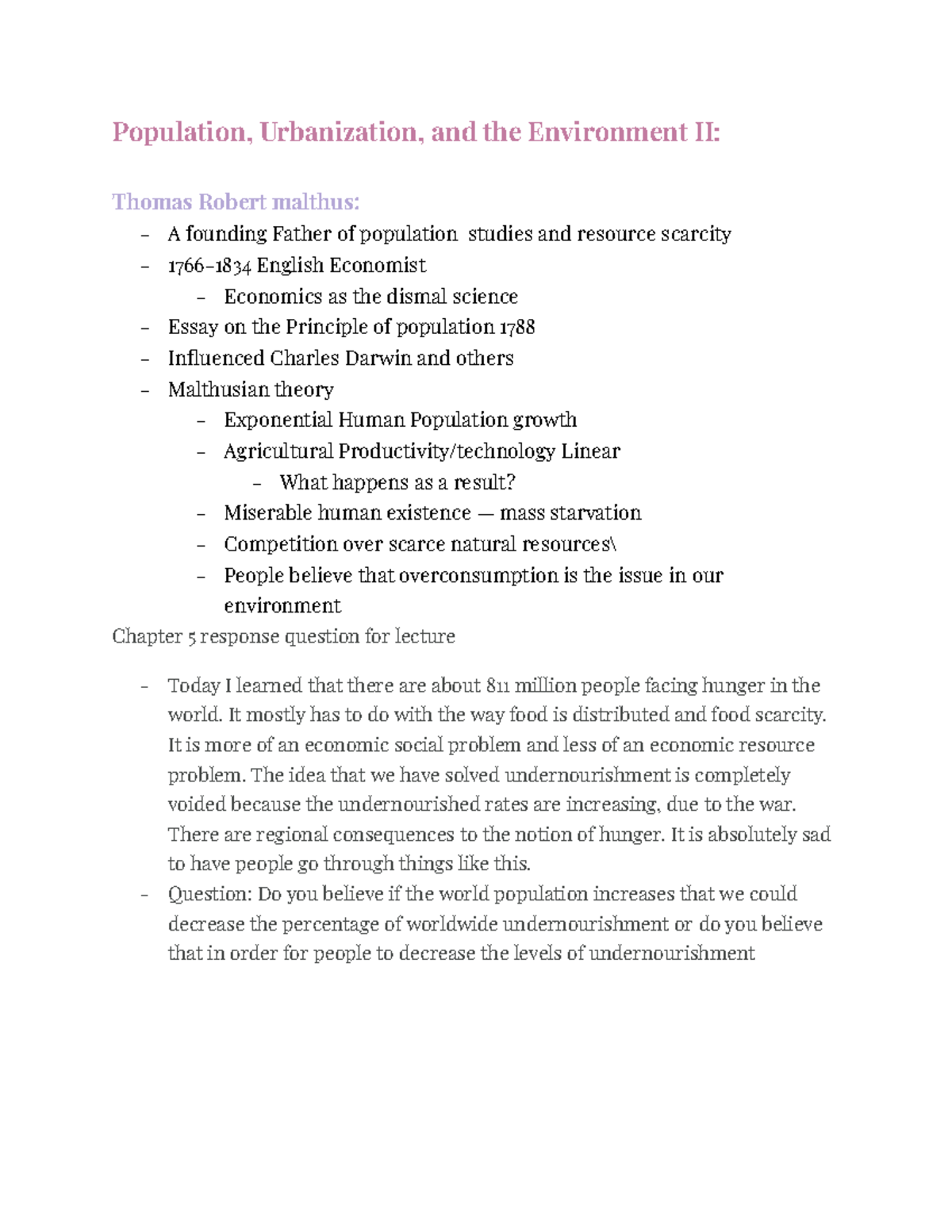 Chapter 19 Intro to Sociolgy - Population, Urbanization, and the ...