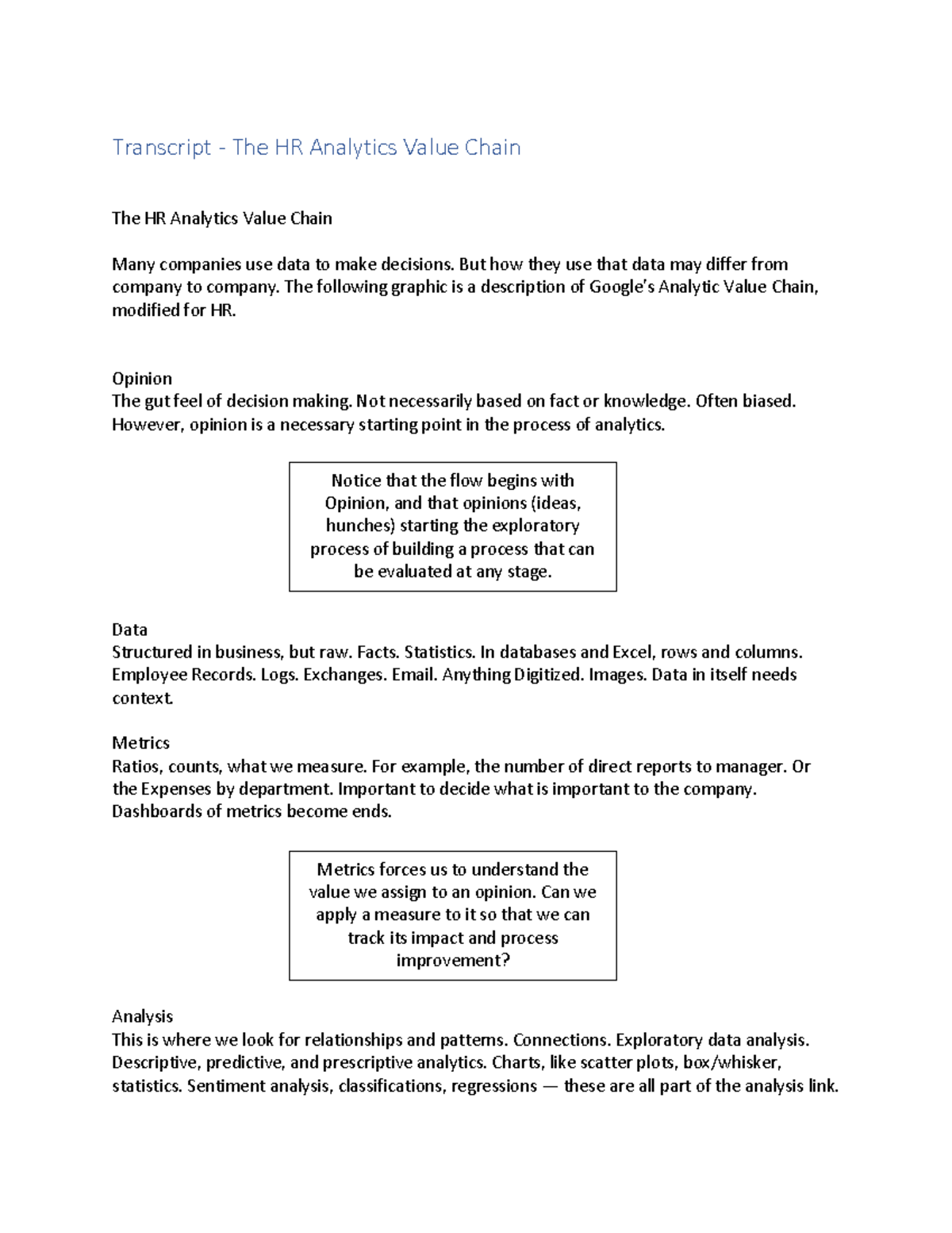 Transcript - The HR Analytics Value Chain - But how they use that data ...