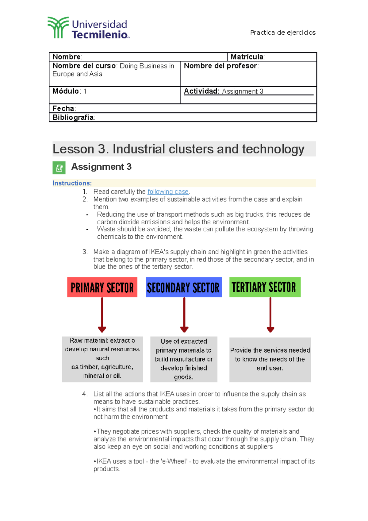 Assignment 3 - Trabajo completo. - Practica de ejercicios Nombre ...