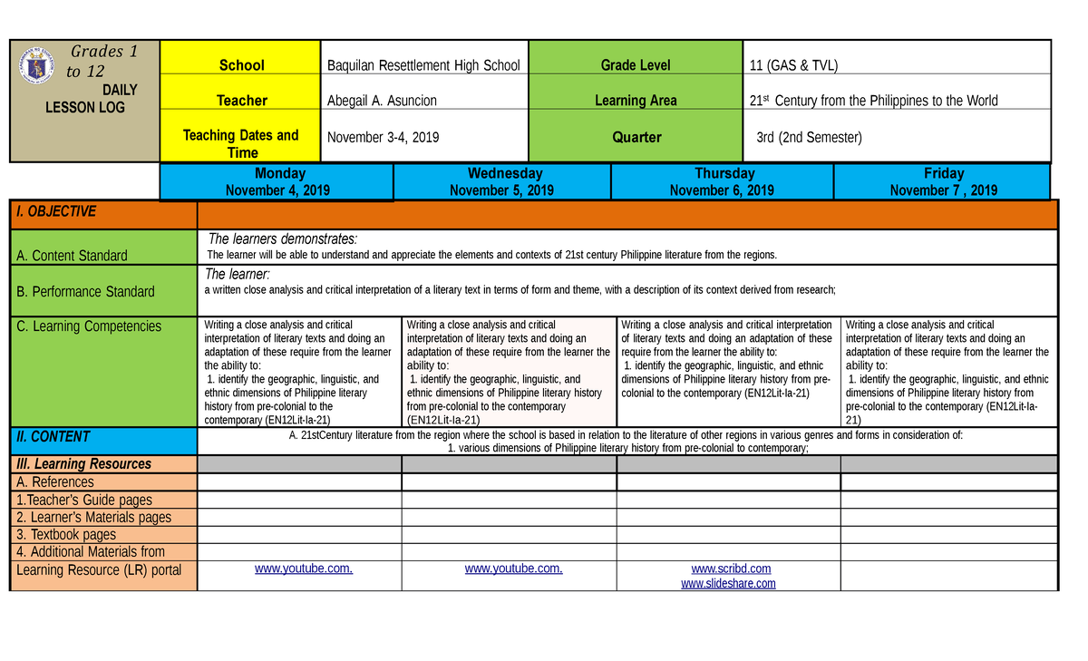 21st Century DLL - This is a sample lecture notes about literature ...