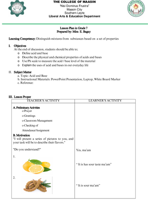 LP Grade-7 Saturated and Unsaturated Solutions - Lesson Plan in Science ...
