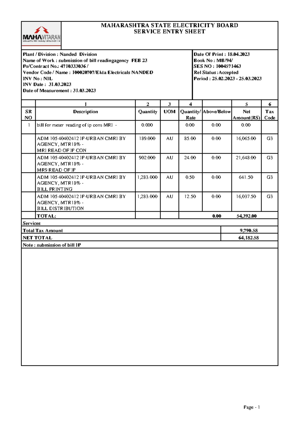 Midc feb 23 - pleasw - MAHARASHTRA STATE ELECTRICITY BOARD SERVICE ...