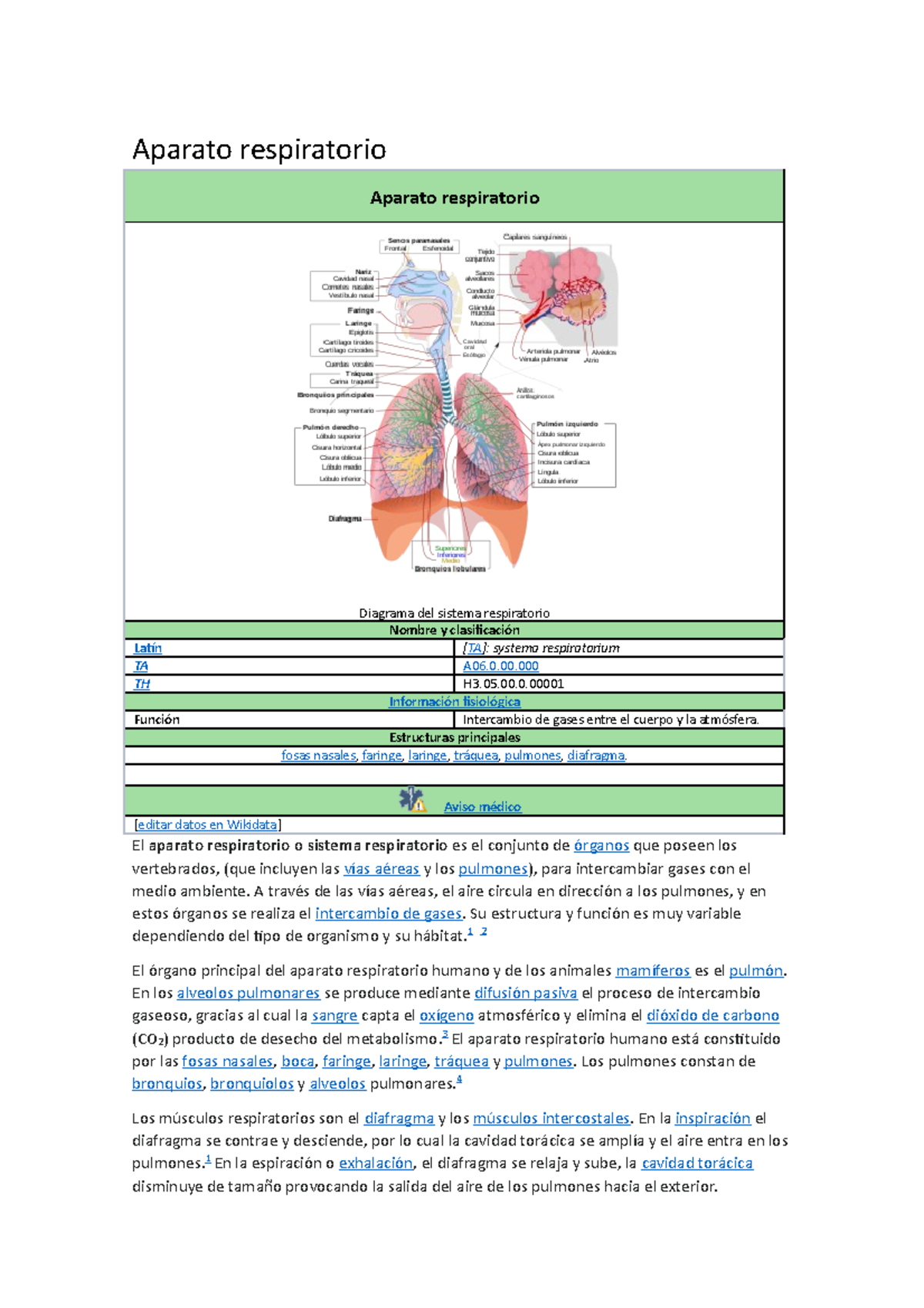 Aparato respiratorio - Aparato respiratorio Aparato respiratorio ...
