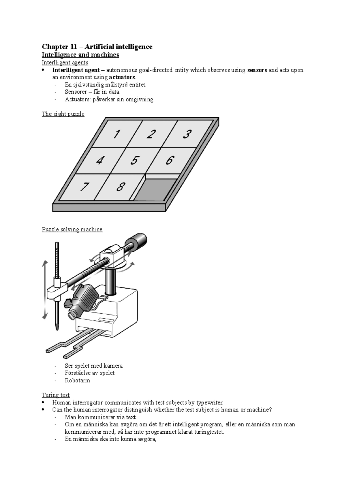 Chapter 11 - AI - Chapter 11 – Artificial intelligence Intelligence and ...