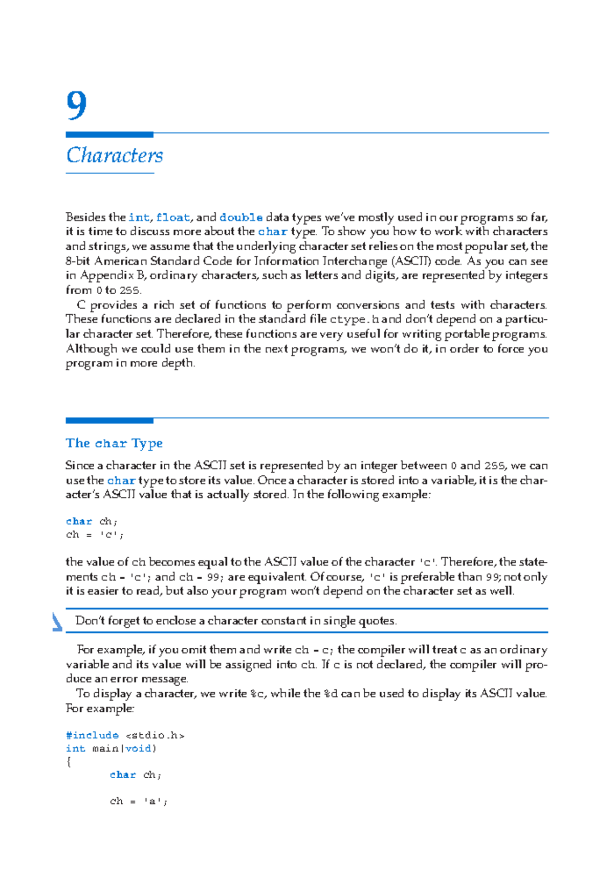 Lecture Tutoria 9 Characters Besides The Int Float And Double Data