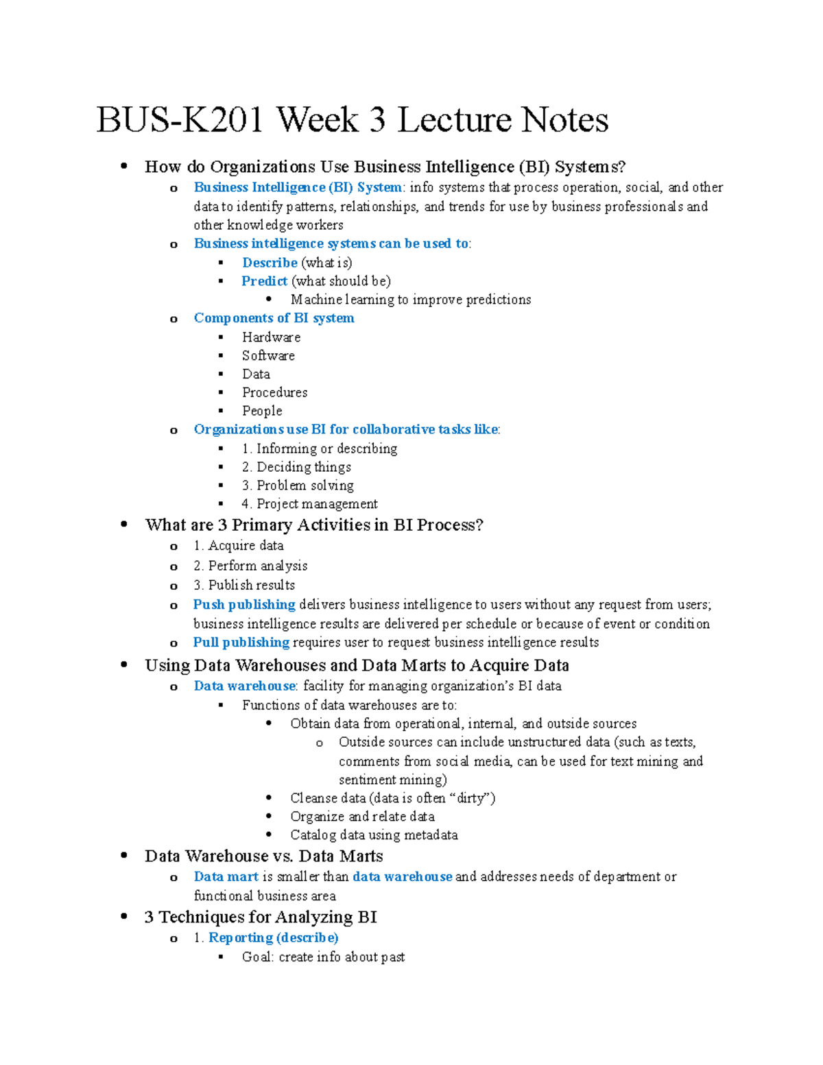 BUS-K201 Week 3 Lecture Notes - BUS-K201 Week 3 Lecture Notes How do ...