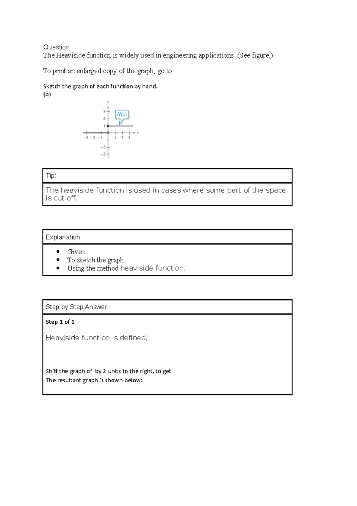 Pm410 Computational Mathematics 8 Question The Heaviside Function Is Widely Used In 8184