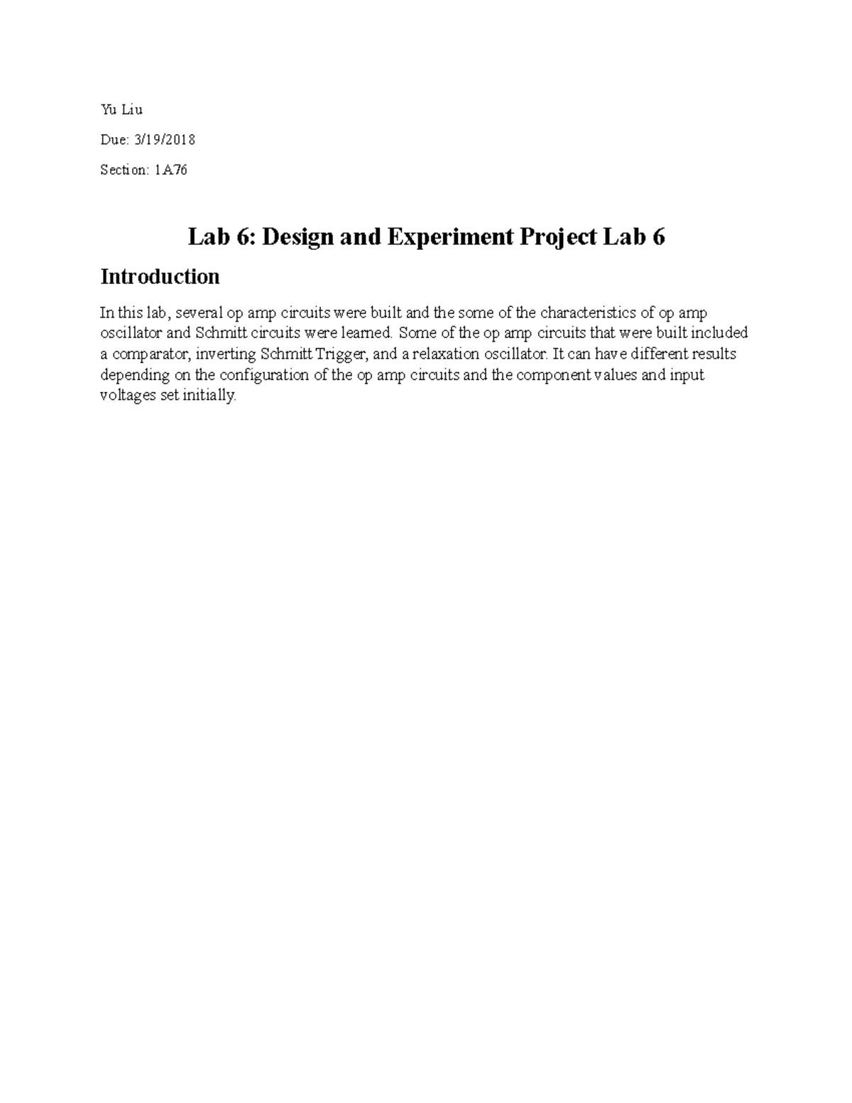 EEE3308 Lab 6 - Homework assignment for Allen Turner - Yu Liu Due ...