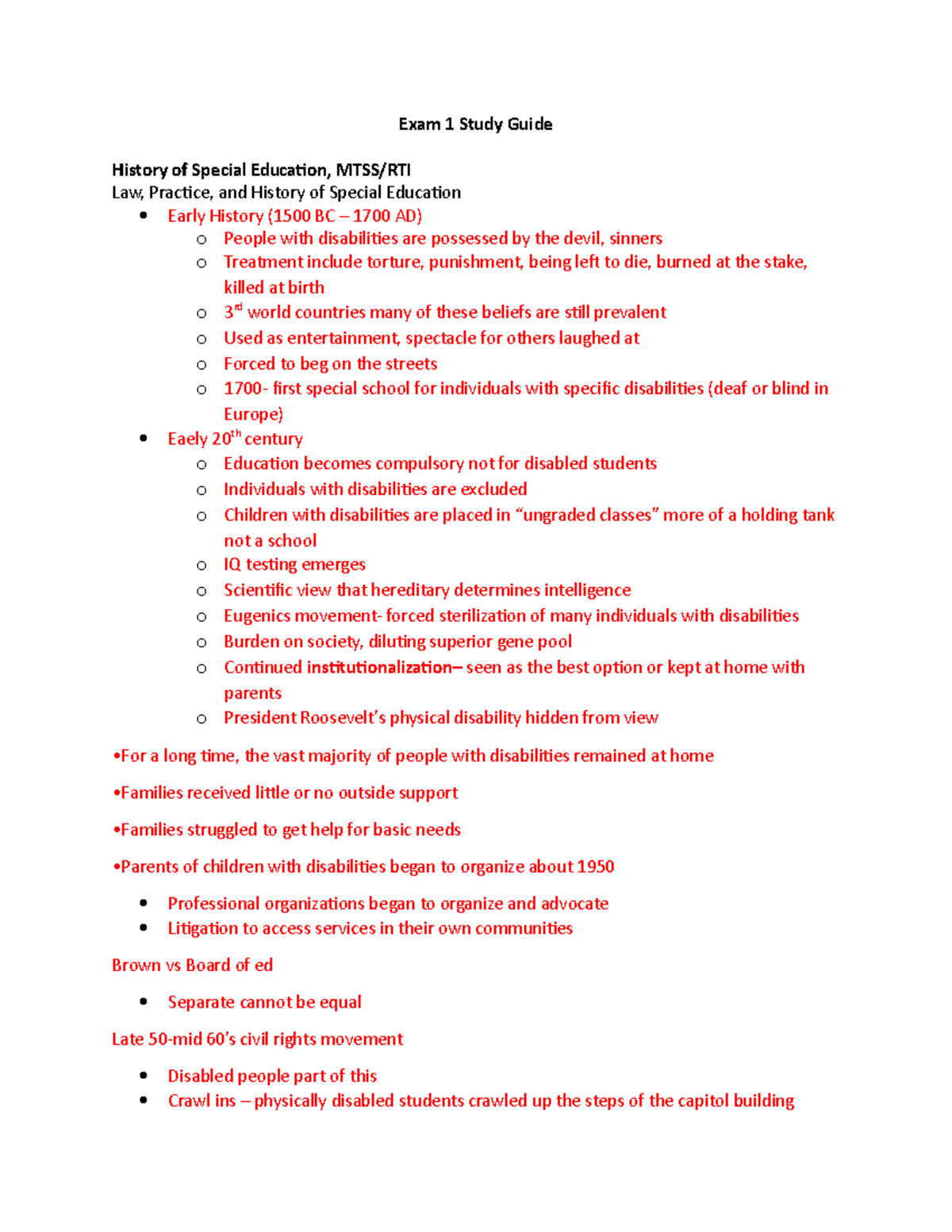 Exam 1 Study Guide-2 - Dr. Pam Ries, EdD - Exam 1 Study Guide History ...