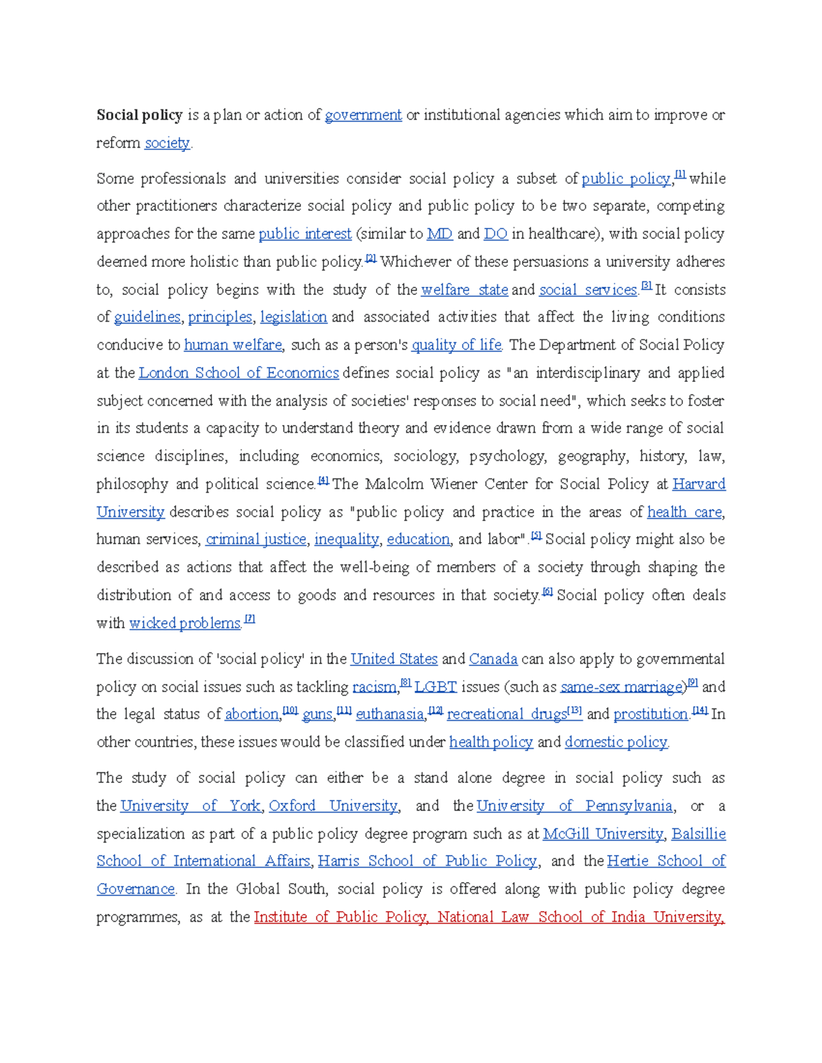 Social policy analysis - Social policy is a plan or action of ...