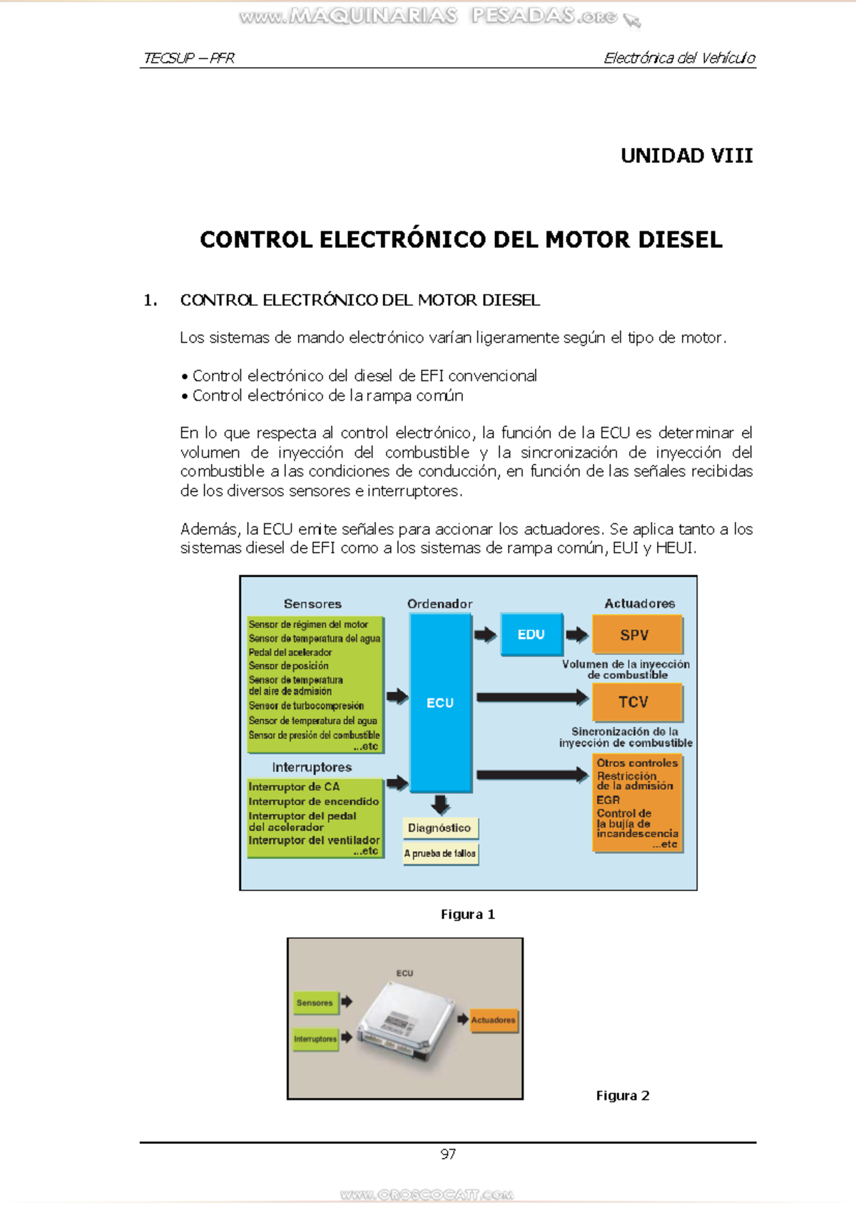 Manual control electronico motor diesel sensores funciones controladas ...