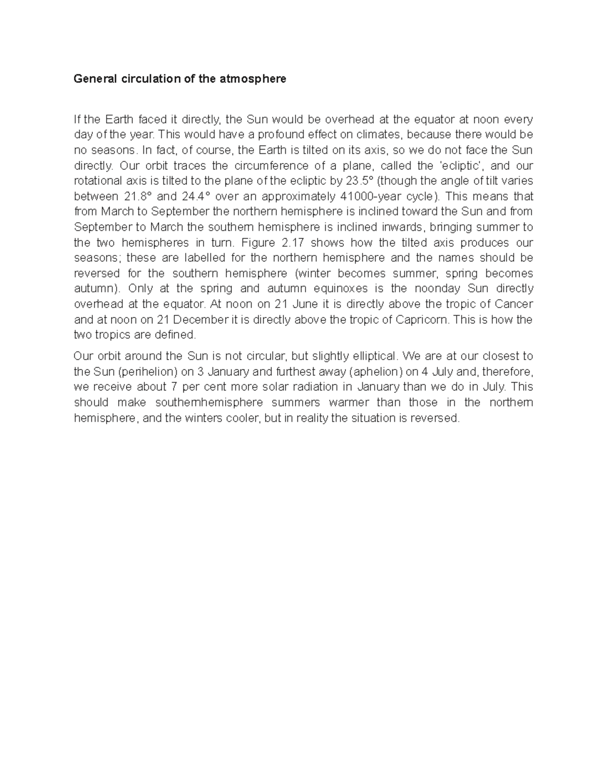 General circulation of the atmosphere - This would have a profound ...