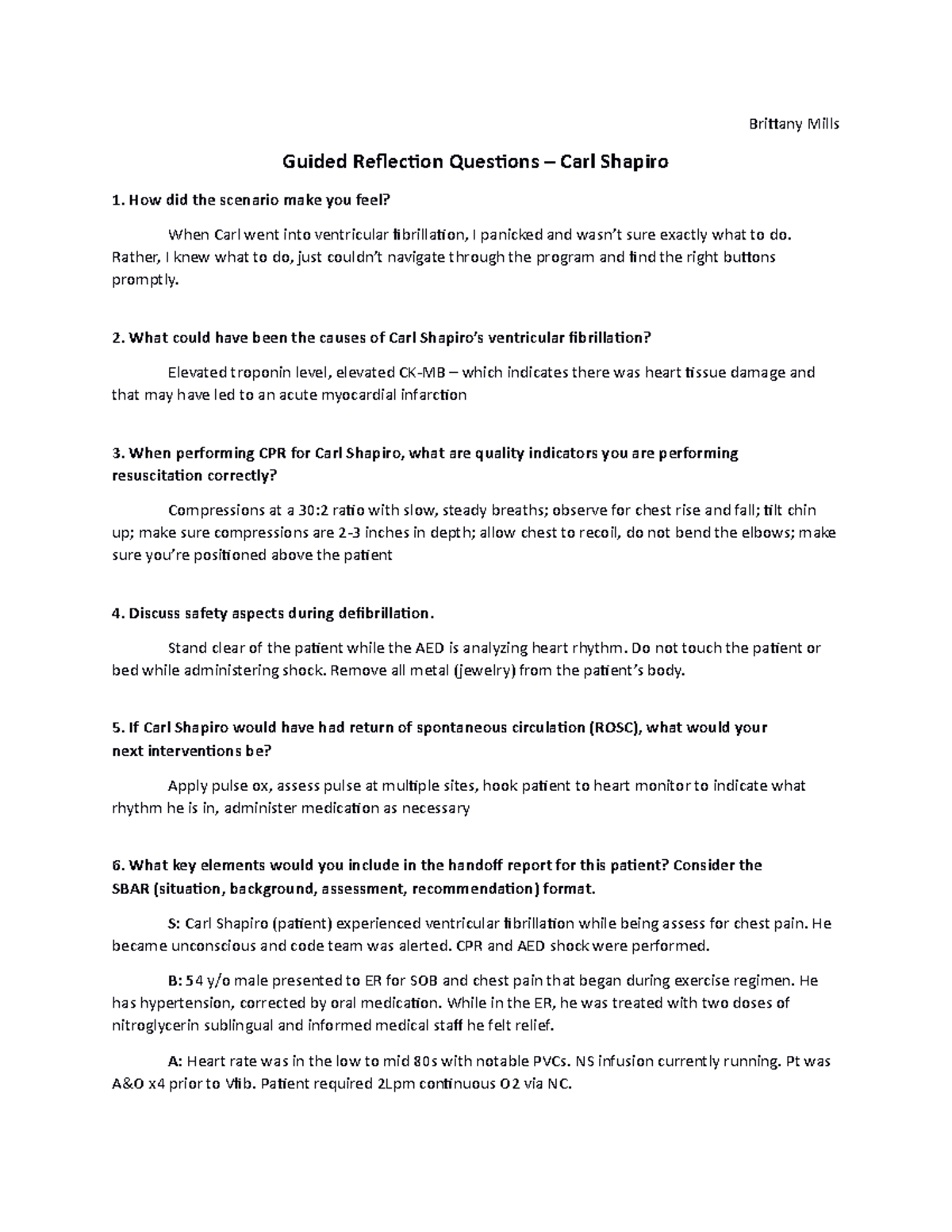 Guided reflection Carl Shapiro - Brittany Mills Guided Reflection ...