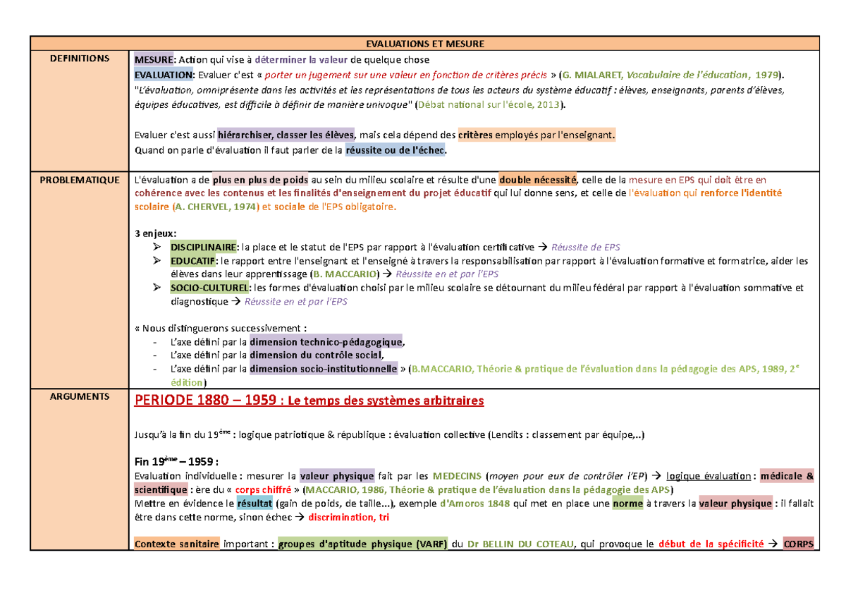 L'évaluation et la mesure E1 - EVALUATIONS ET MESURE DEFINITIONS MESURE ...