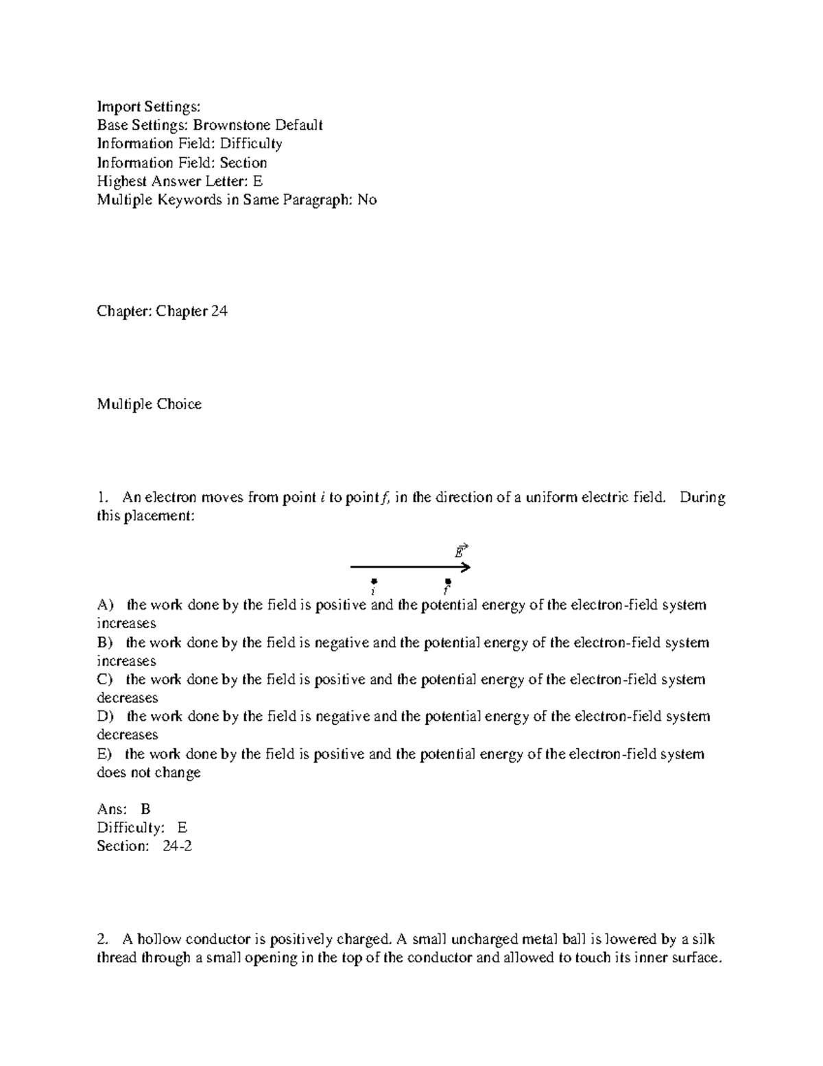 Ch24 - physics - Import Settings: Base Settings: Brownstone Default Information Field ...