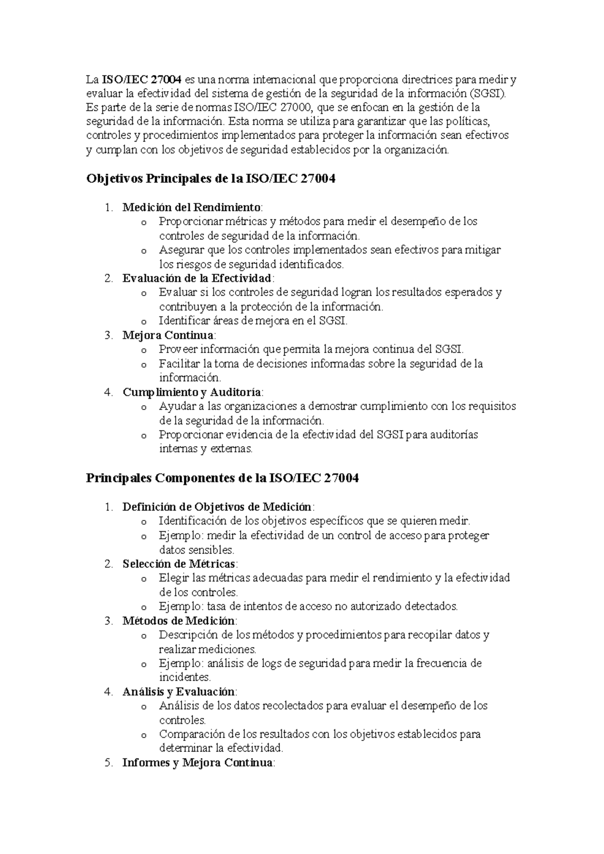 ISO 27004 - La ISO/IEC 27004 es una norma internacional que proporciona ...