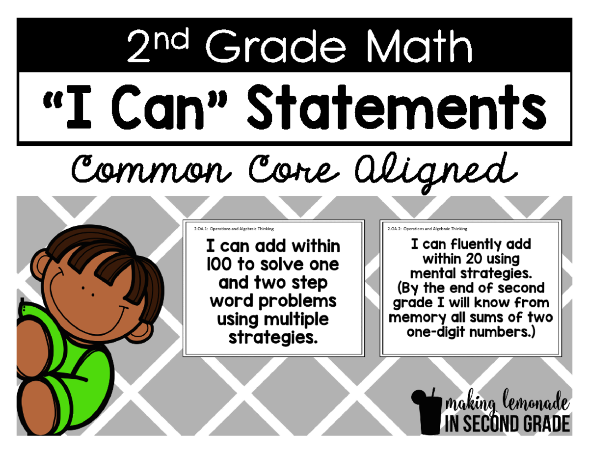 2nd Grade Common Core Math ICan Statement Posters-1 - EDF 1005 - Studocu