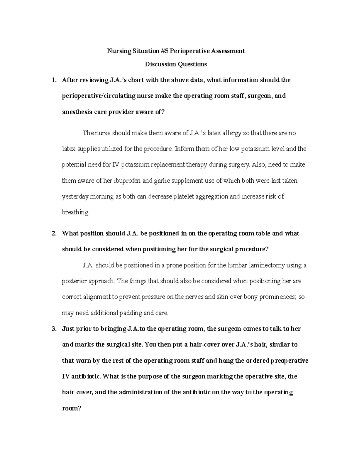 Nursing Situation Med Surg Week 5 upload - Nursing Situation #5 ...