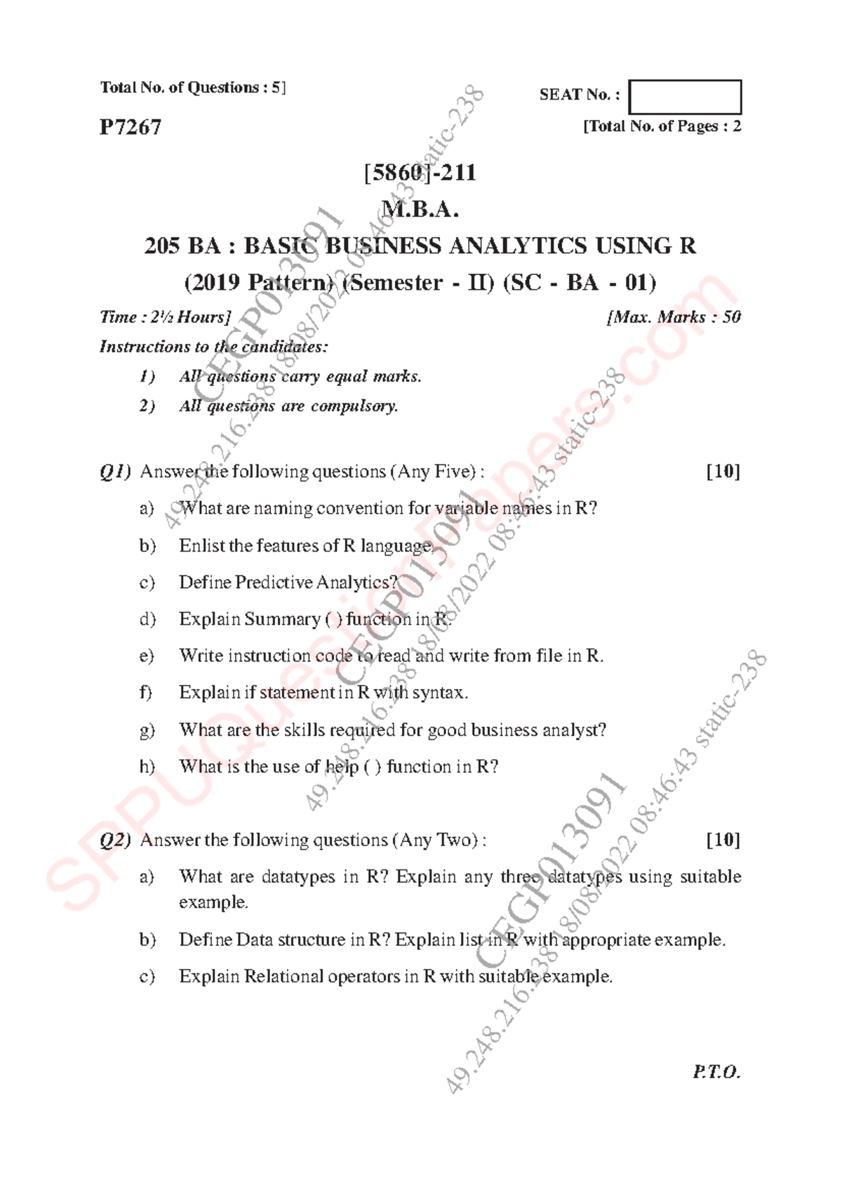 Postgraduate-pg mba semester-2 2022 may basic-business-analytics-using-r-pattern-2019 - Q1 ...