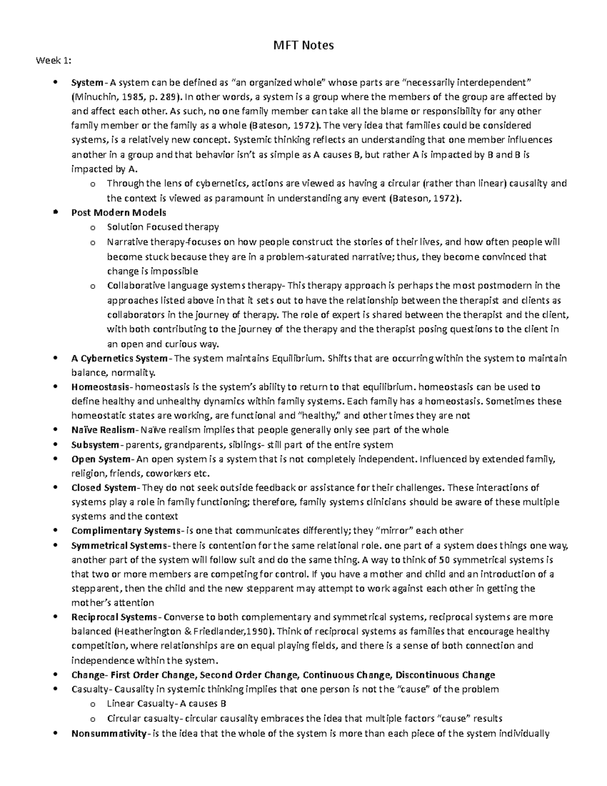 Course 1 Notes - MFT Notes Week 1: System- A system can be defined as ...