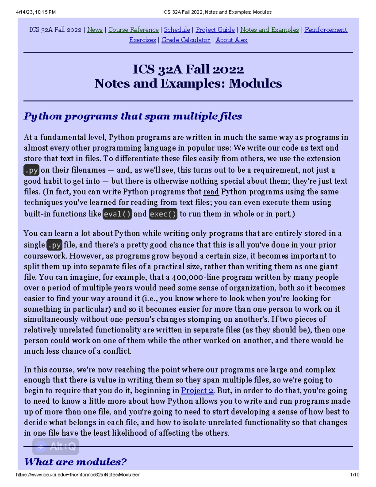 ICS 32A Fall 2022, Notes and Examples Modules - ICS 32A Fall 2022 ...