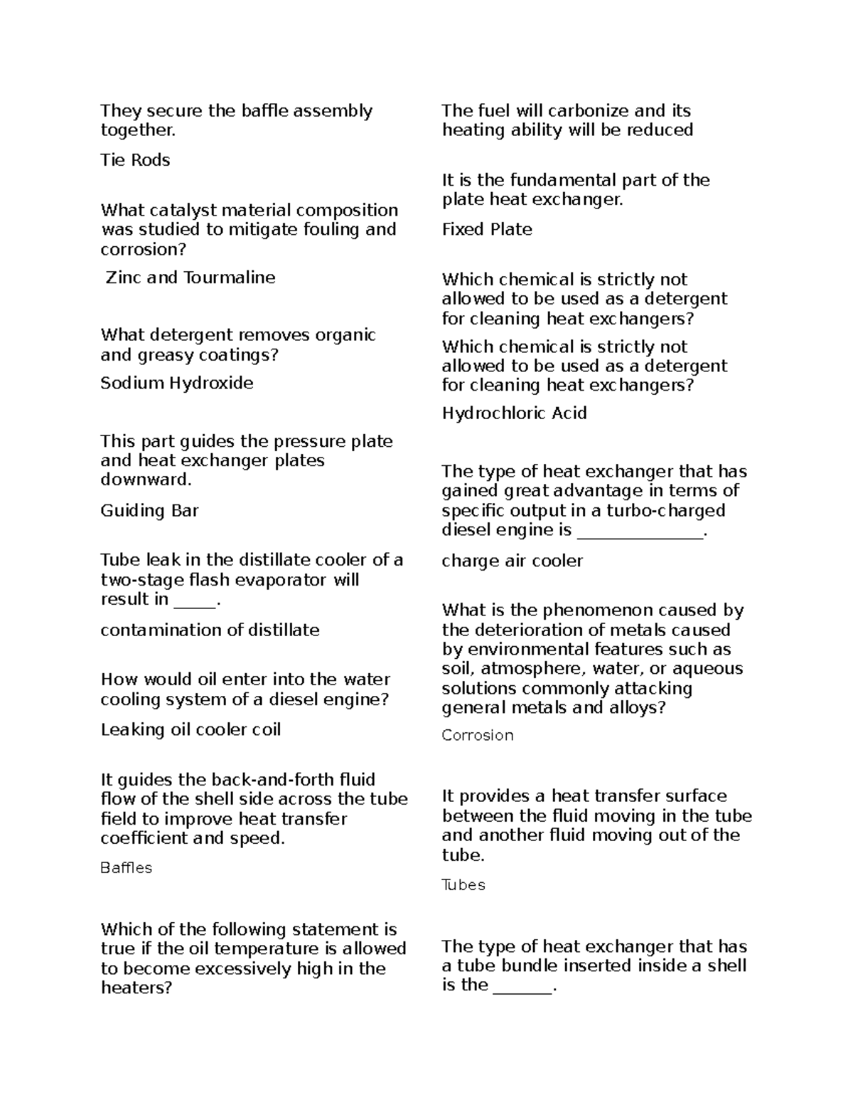 Maint 3 - They secure the baffle assembly together. Tie Rods What ...