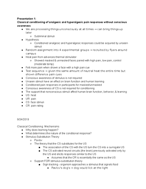 Behavioral analysis lectures 1 (for exam 1) - Lecture 2: Natural ...