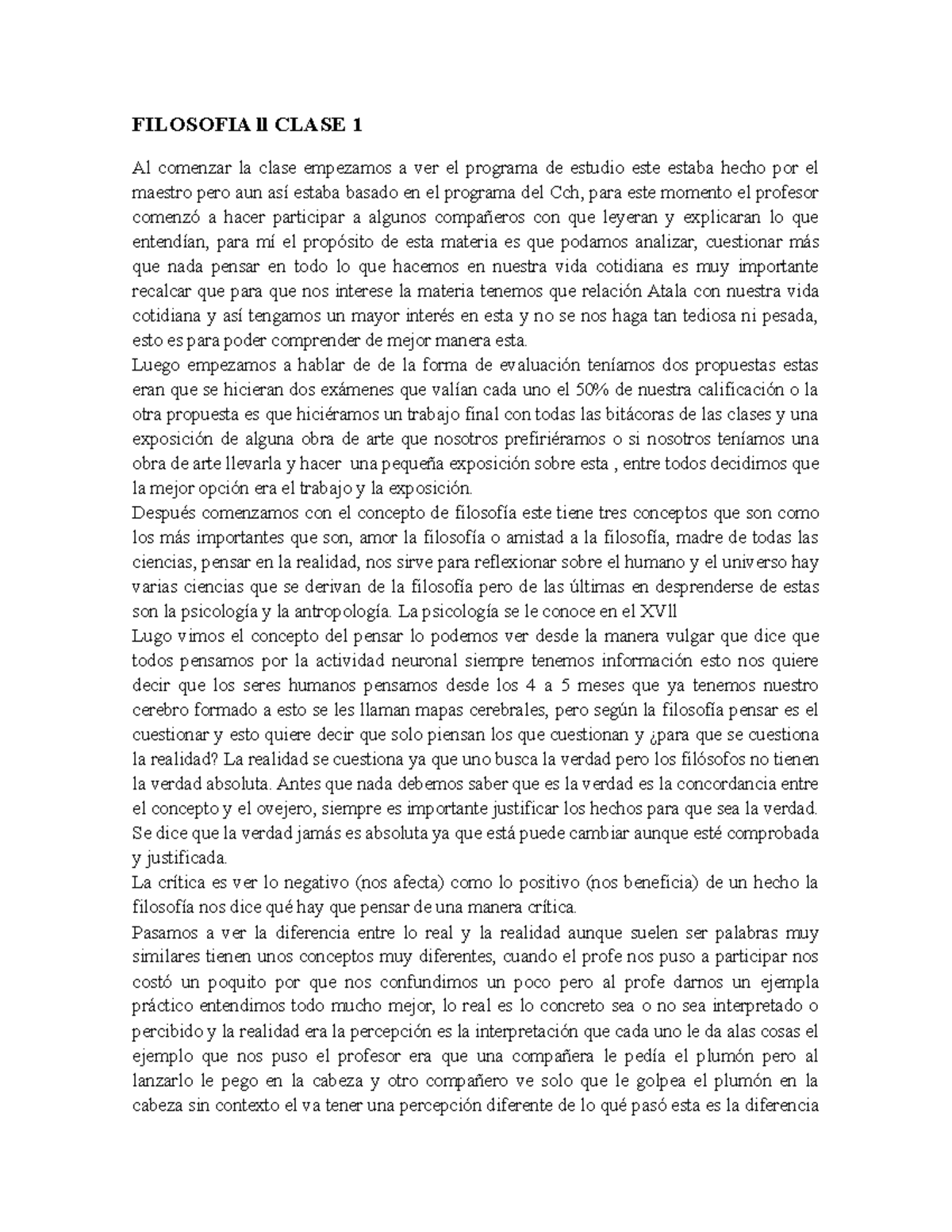 Filosofia 2 Clase 1 Apuntes Filosofia Ll Clase 1 Al Comenzar La