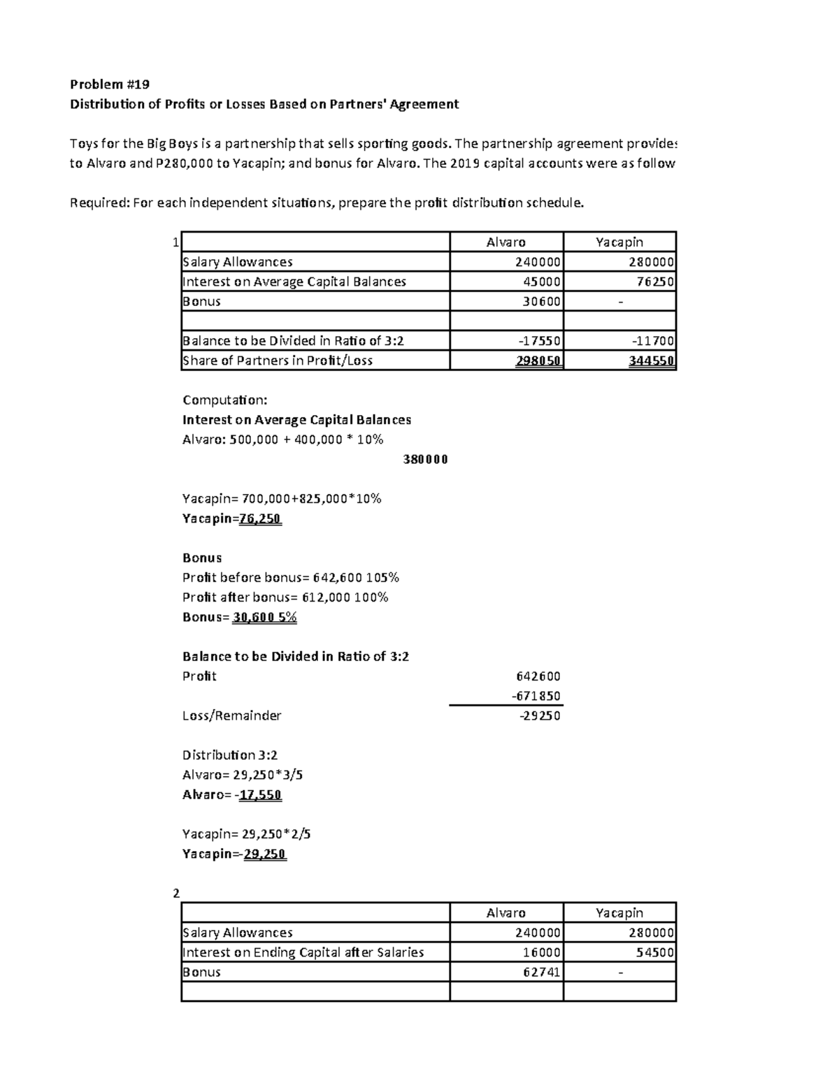 Chapter-2- partnership and corporation win ballada - Problem # Distribution of Profits or Losses ...