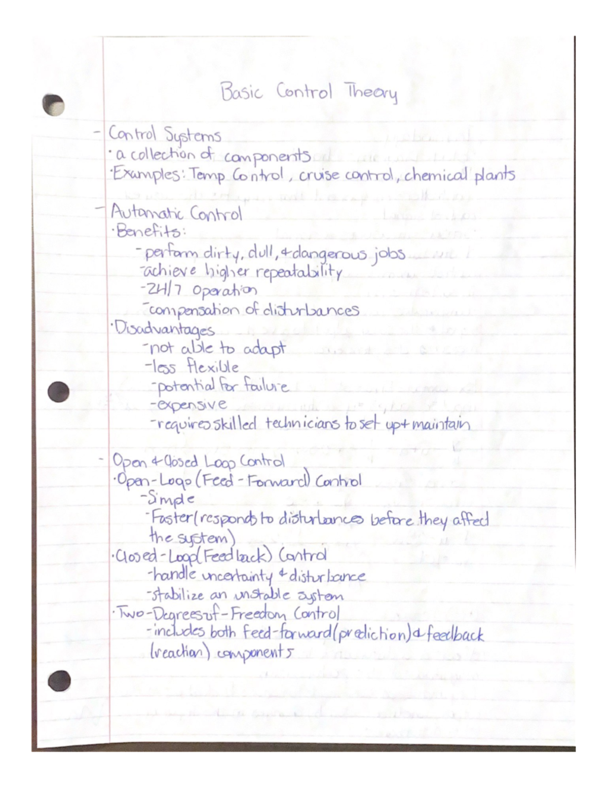 Basic Control Theory - Professor Ryan McLaughlin - MAE 211 - Studocu