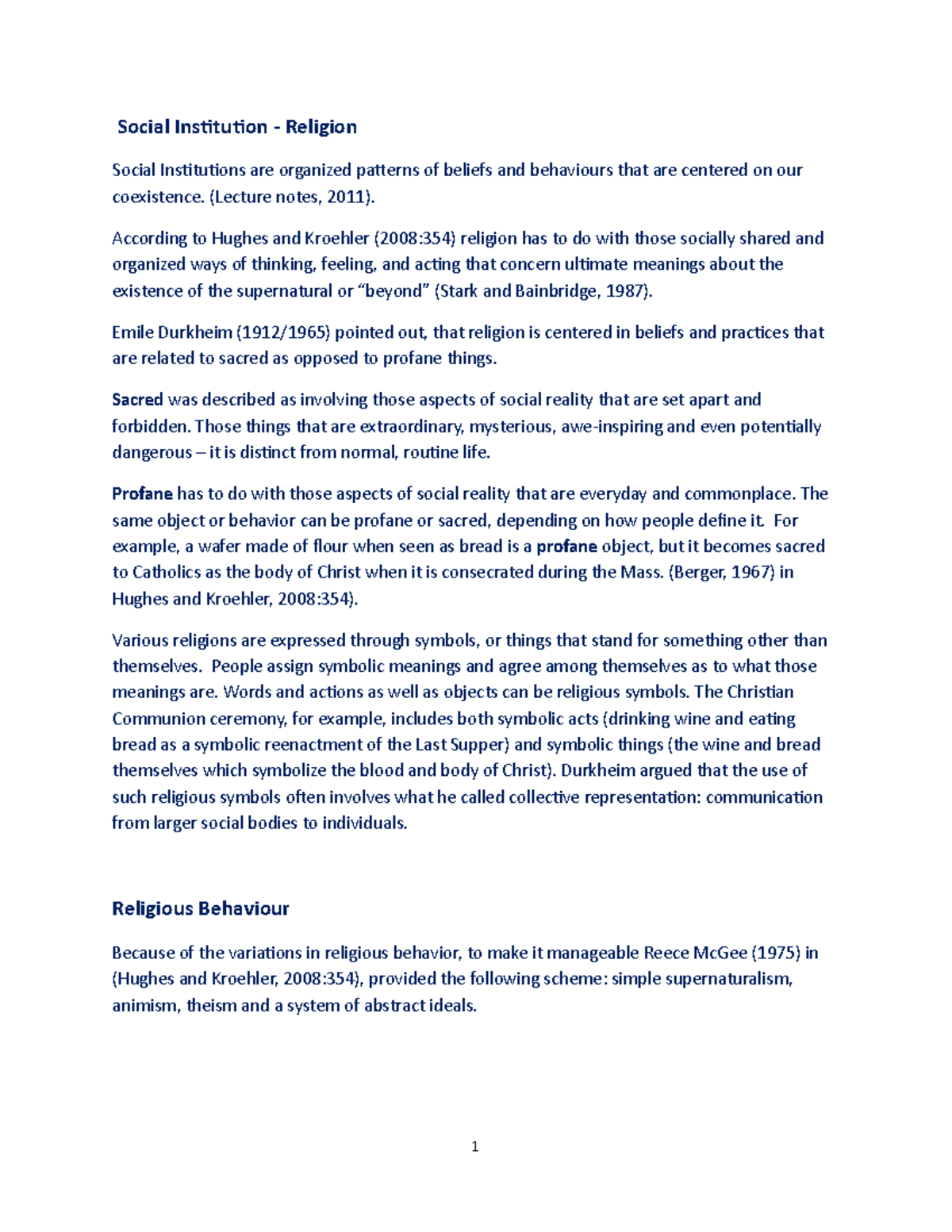 Religion 1 - ergqer. eqergqerg - Social Institution - Religion Social ...