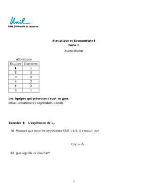 S3 - Exo 1 - Group 5 - Statistique et économétrie I - Studocu