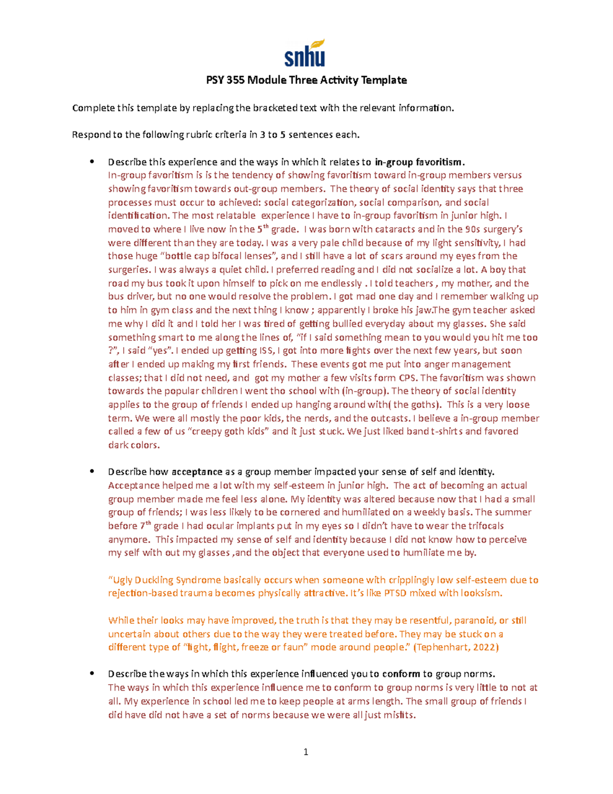 PSY 355 Module Three Activity Template copy - PSY 355 Module Three ...