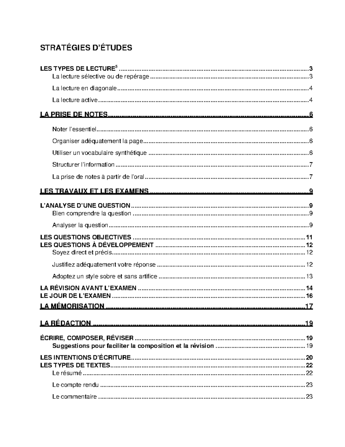 Stratégies d'etude de cas - STRATÉGIES D’ÉTUDES LES TYPES DE LECTURE La ...