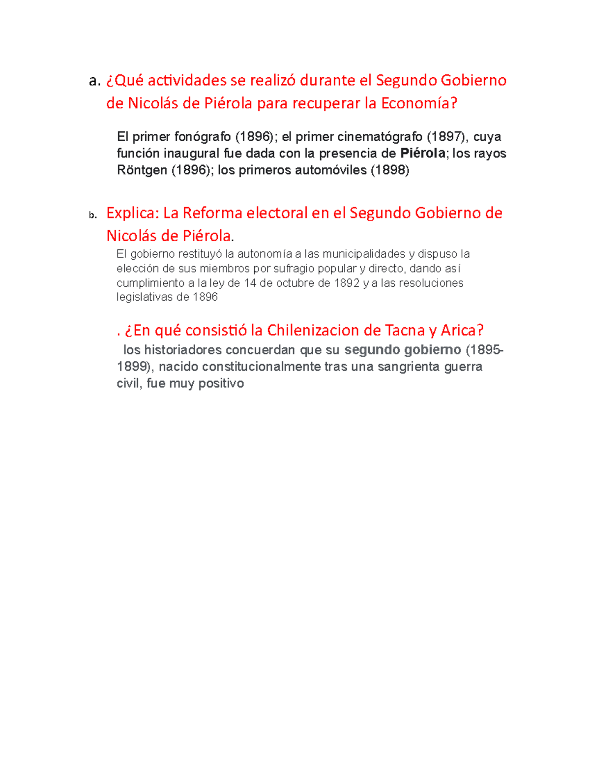 Qué actividades se realizó durante el Segundo Gobierno de Nicolás de ...