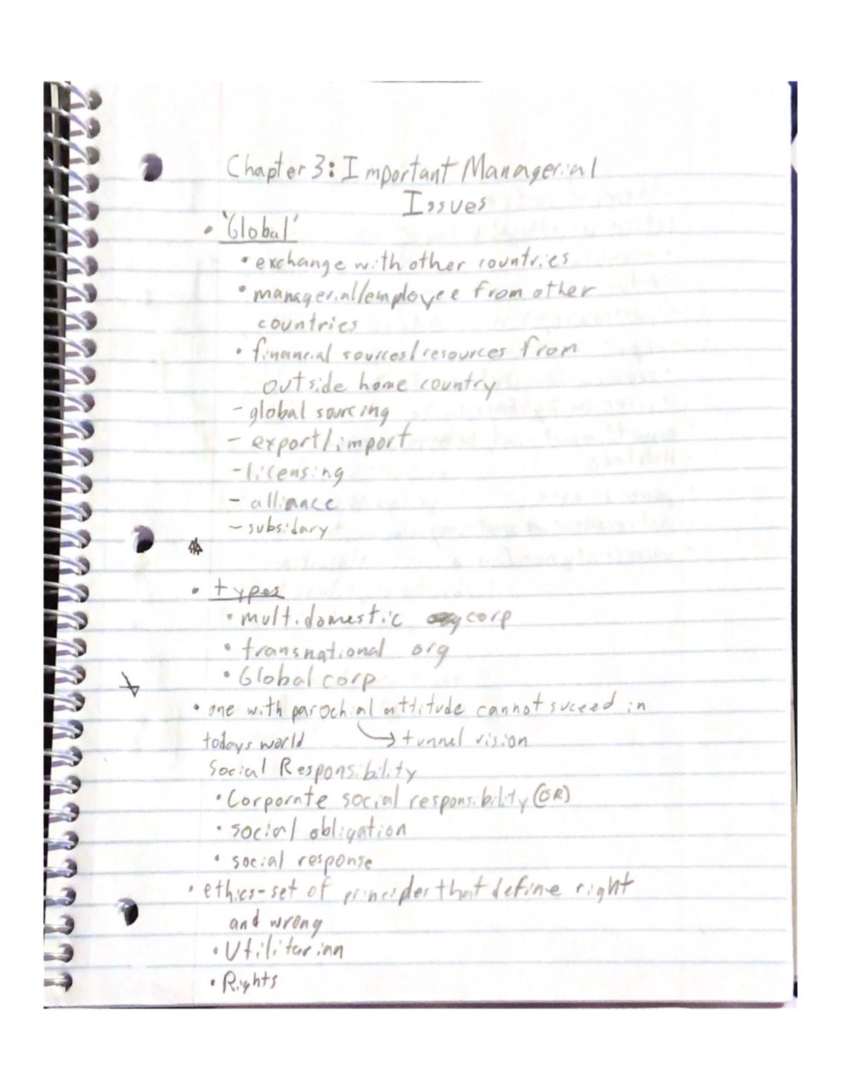 Fundamentals of Management Chapter 3 (Class Notes) - BUS 100N - Studocu