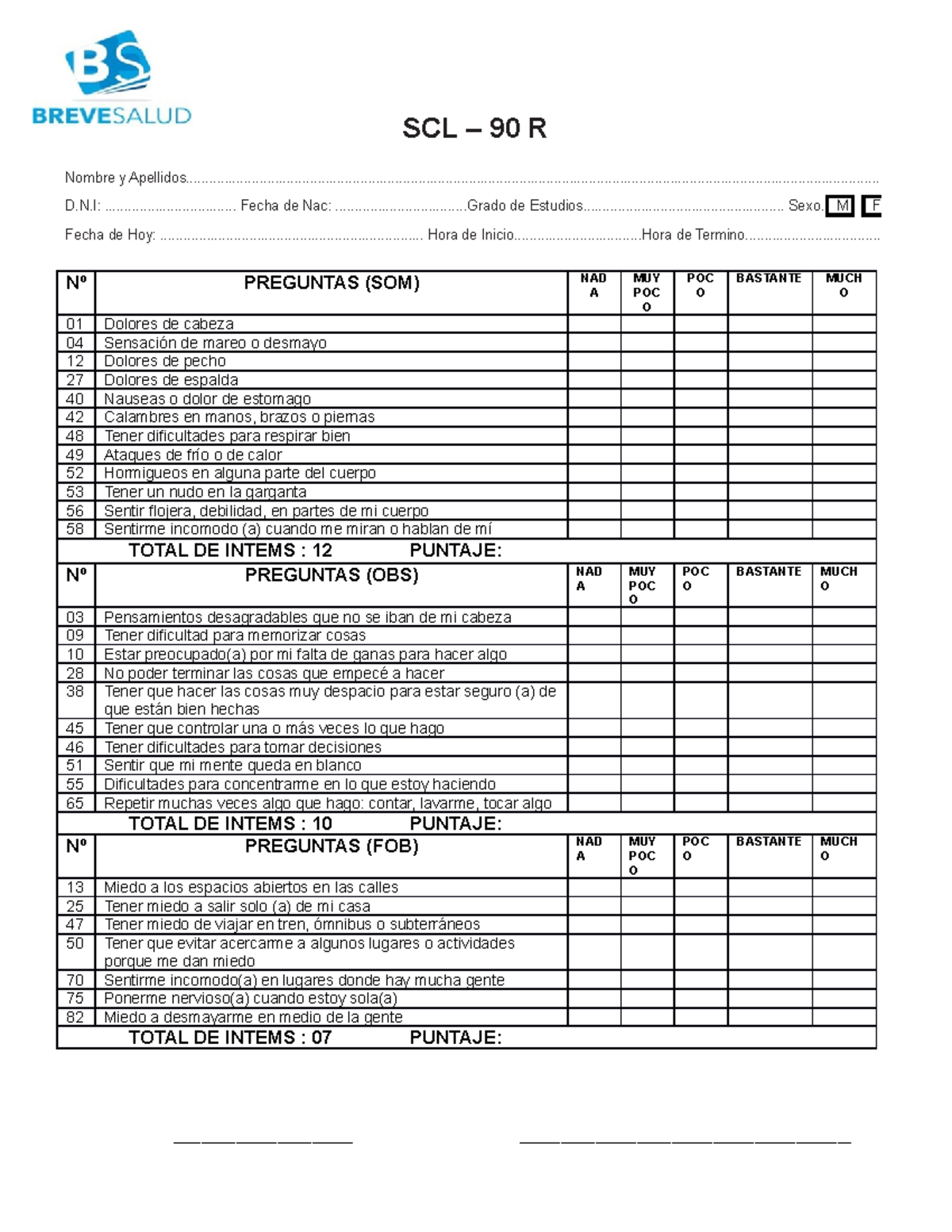 TEST scl - 90 r - VJGJ - SCL – 90 R Nombre y - Studocu