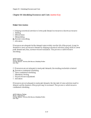 CH4 Testbank - Test bank for project management chapters - Chapter 04 ...